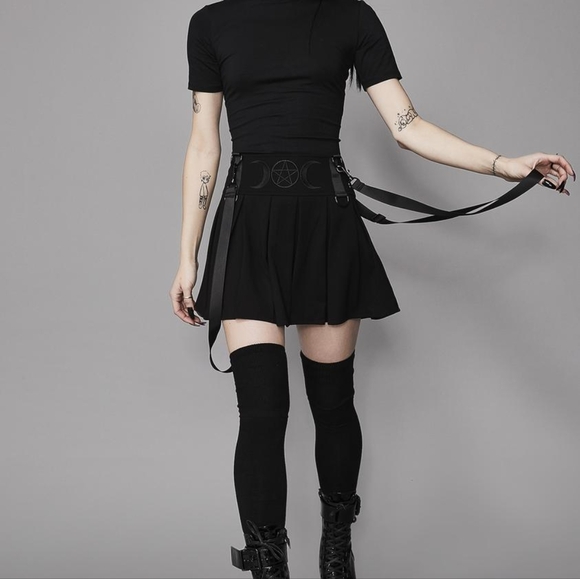 Dolls Kill | Skirts | Dollskill Widow Menacing Magic Pleated Skirt Size ...